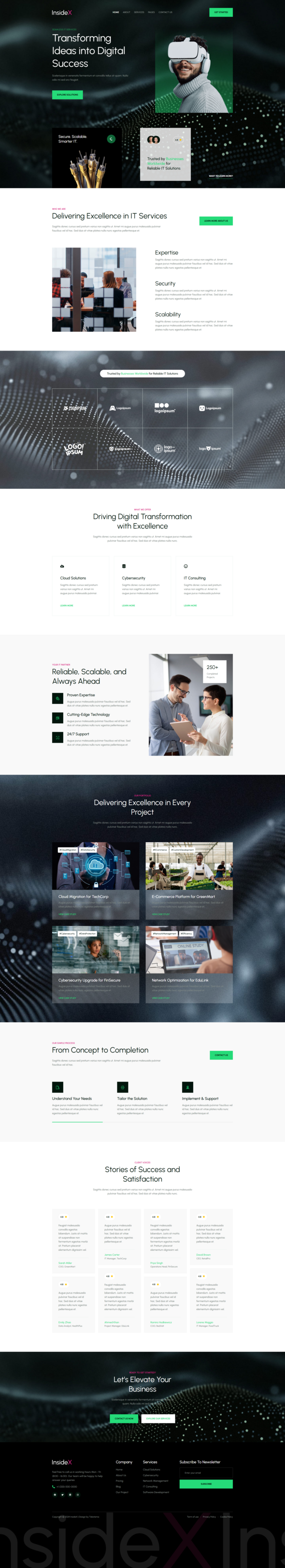 InsideX - IT Solution & Service Elementor Template Kits by Tokotema